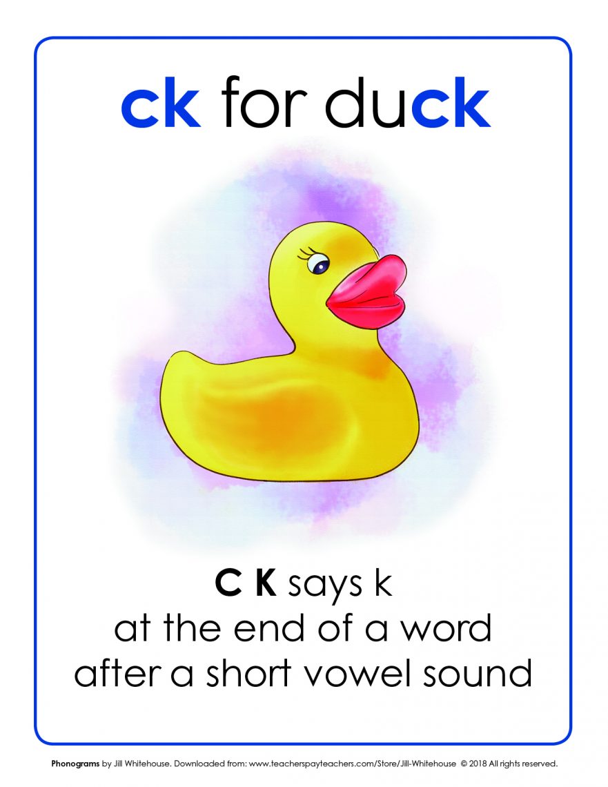 Phonograms CK for Duck | Early Minds Education Inc.