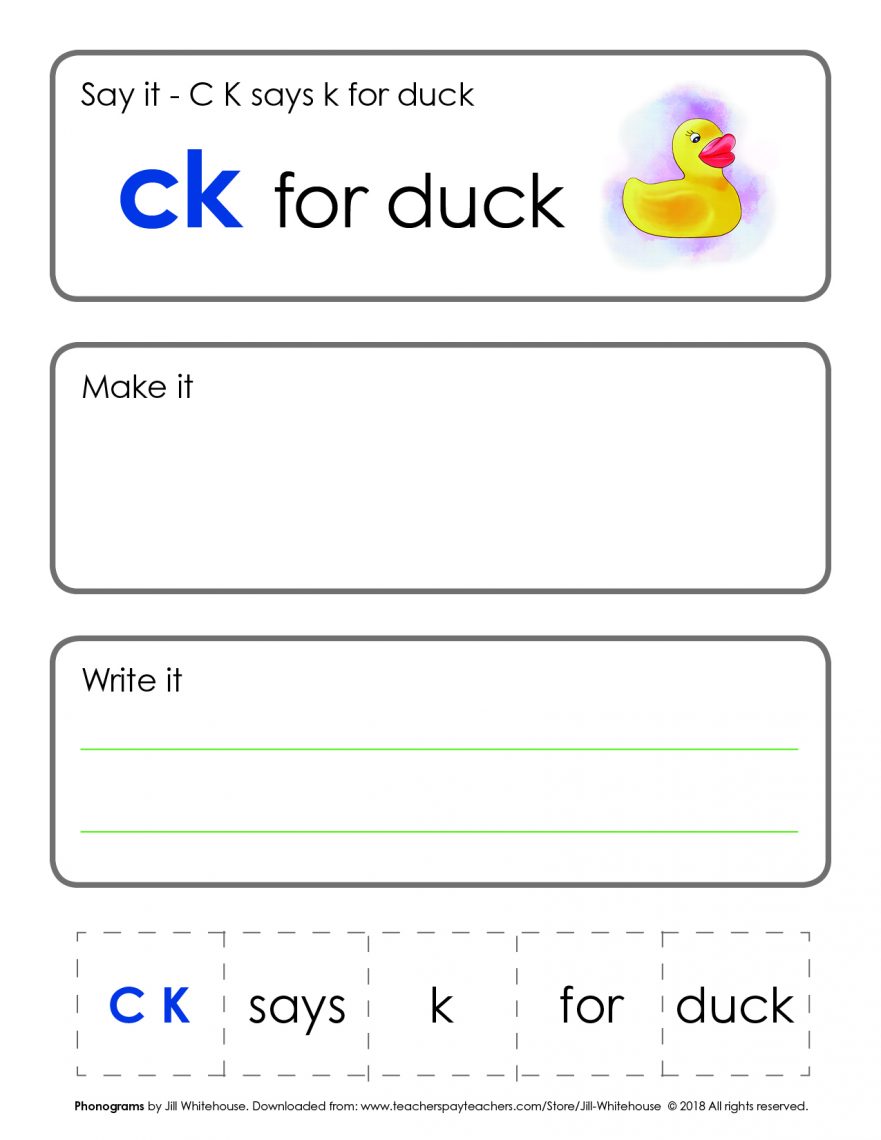Phonograms CK for Duck | Early Minds Education Inc.